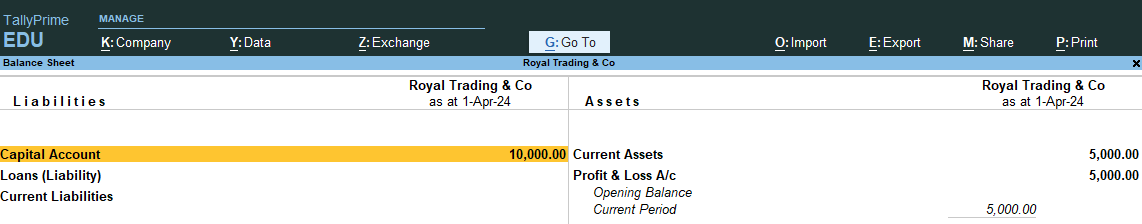 Tally Prime – Step by Step to Create Ledgers – Example 1 – RAMAKAYAL COMPUTER EDUCATION